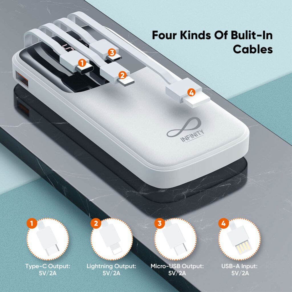 Powerbank With Built-In Cable - Infinity Electronics Pty Ltd